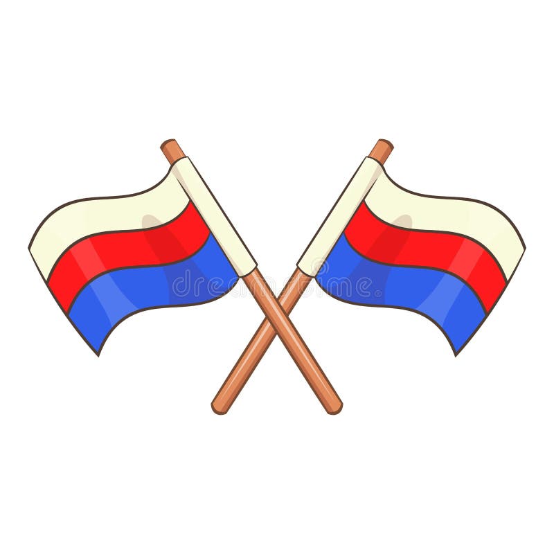Russian National Flags Icon, Cartoon Style Stock Illustration ...