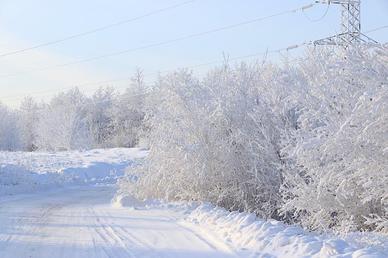 Severe Russian Winter. Blizzard. Stock Photo - Image of snows, ocean ...