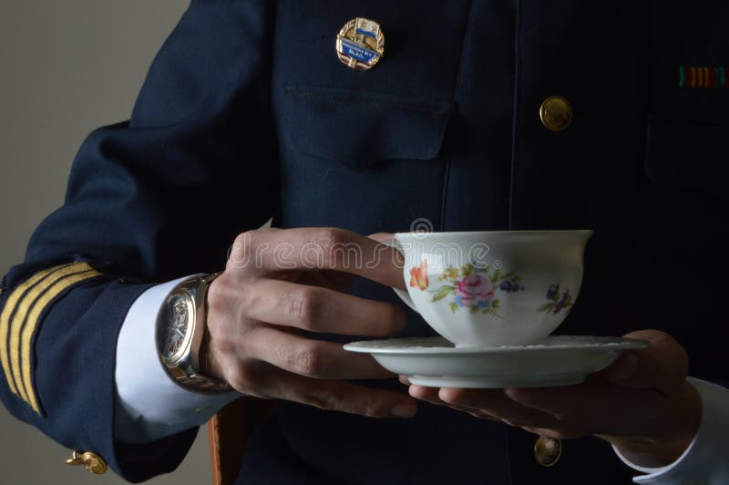 Russian Navy Lieutenant Drinking Tea Stock Photo - Image of person ...