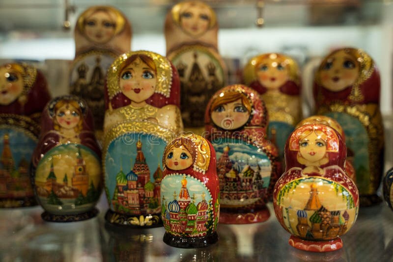 Russian Nesting Dolls Standing in a Row Editorial Photo - Image of ...
