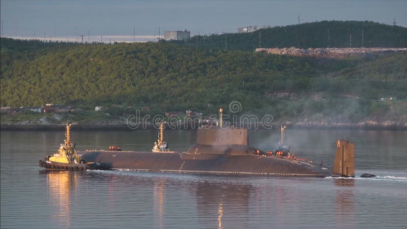 Russian nuclear submarine stock footage. Video of nuclearpowered ...