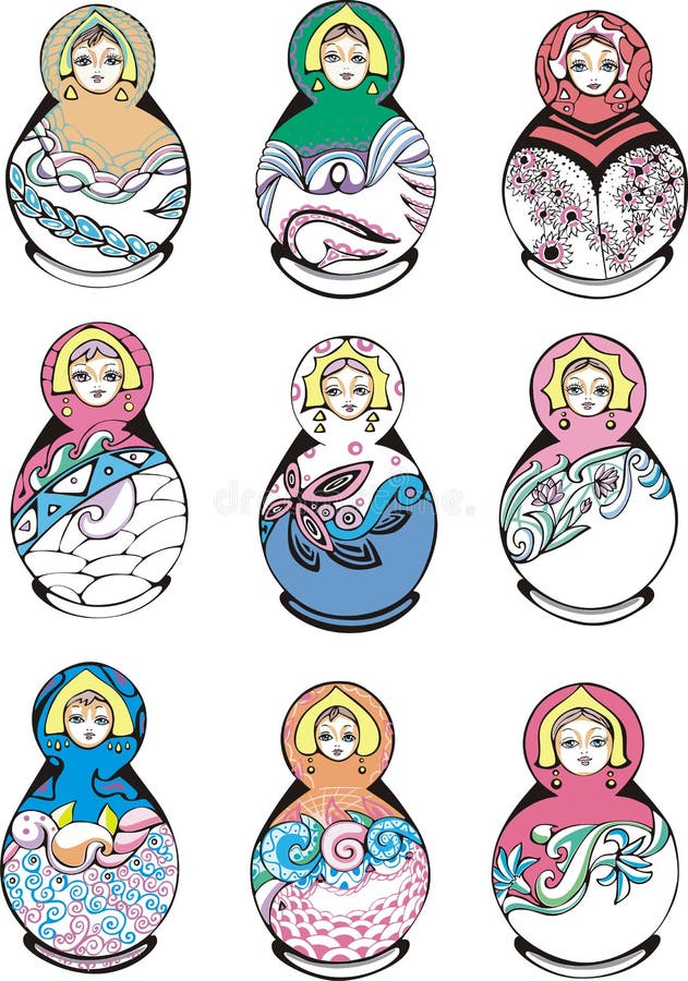 Russian Ornamental Matryoshka Stock Vector - Illustration of ...
