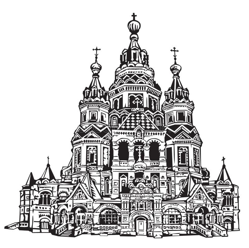 Russian Orthodox Church - Hand Drawn Sketch Stock Illustration ...