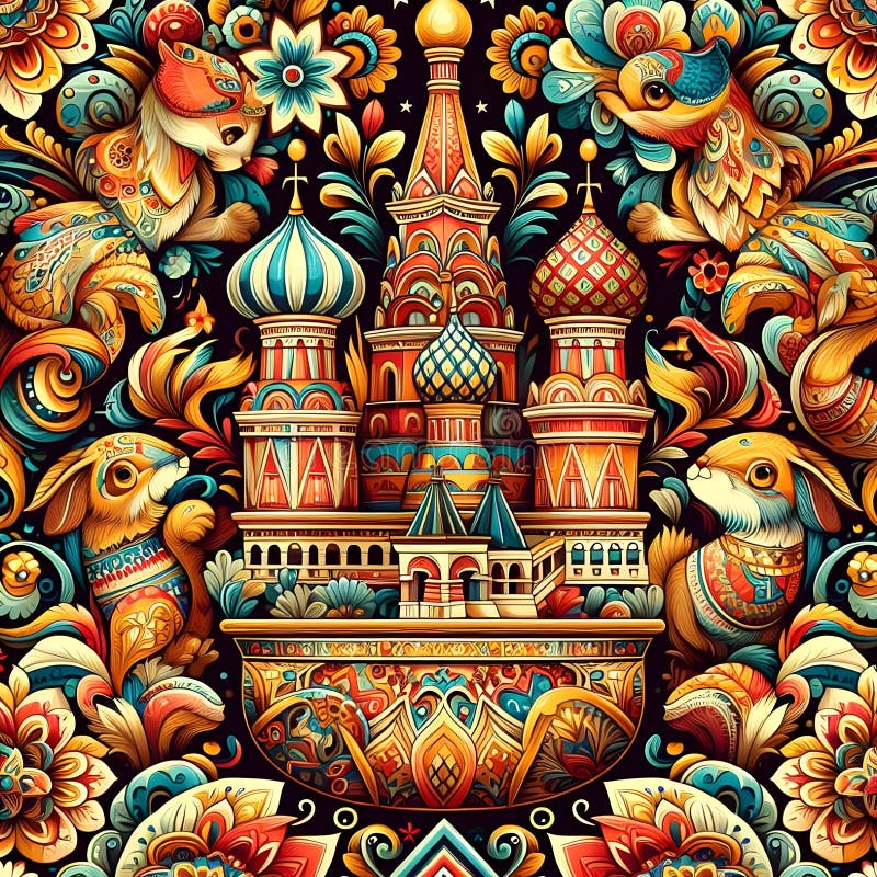 Russian Pattern, Afrikan Pattern, Bright. Stock Illustration ...