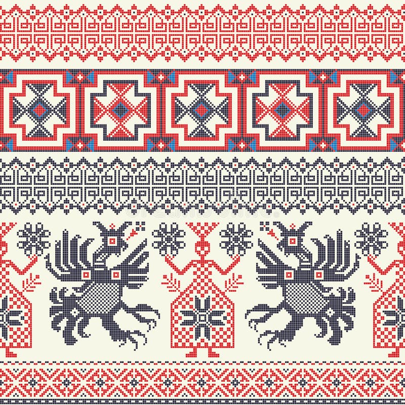 Russian Old Embroidery and Patterns Stock Vector - Illustration of ...