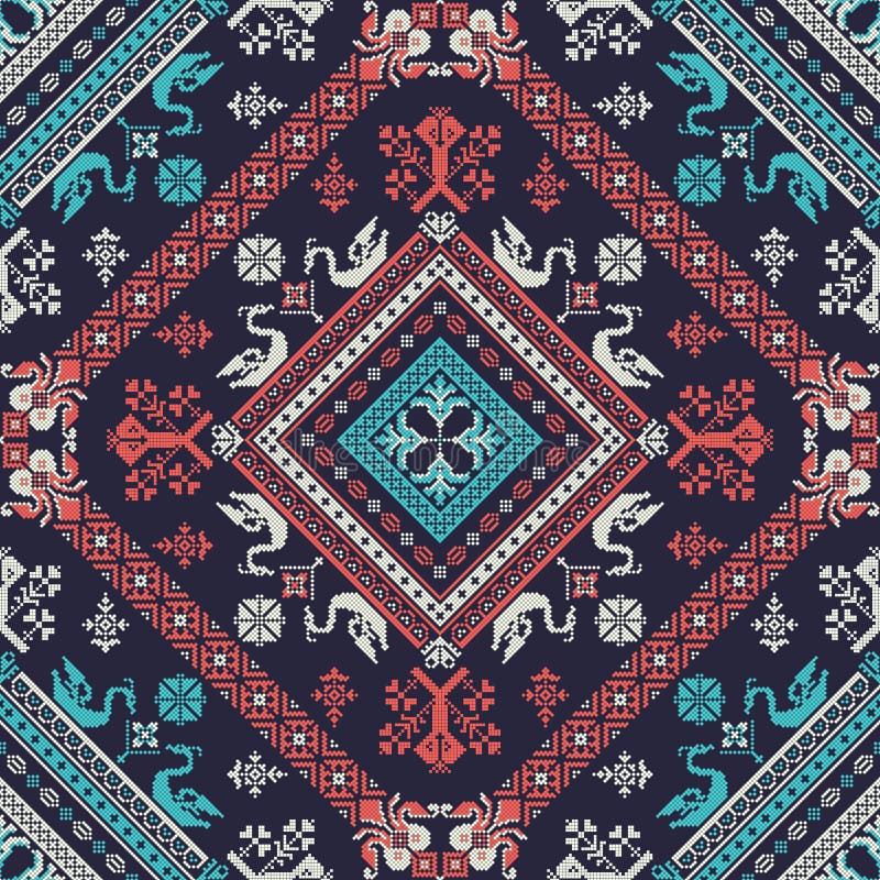 Russian Old Embroidery and Patterns Stock Vector - Illustration of ...