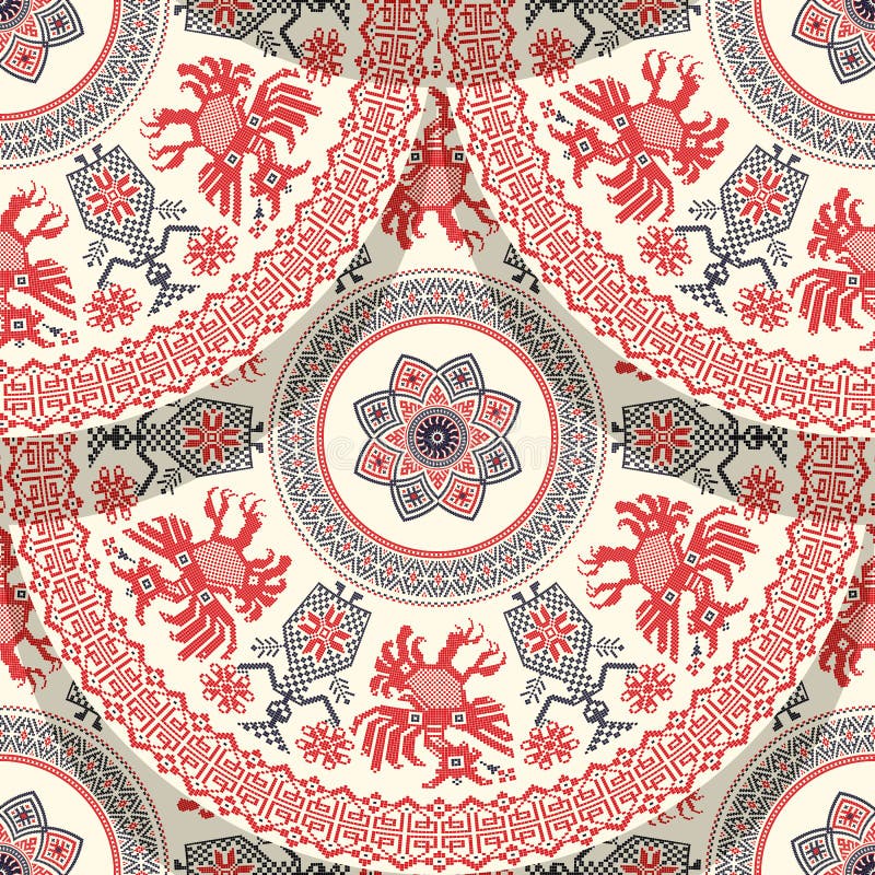 Russian pattern 66 stock vector. Illustration of geometry - 224428298