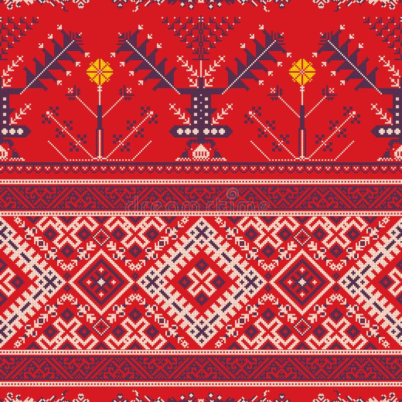 Russian pattern 74 stock vector. Illustration of knitting - 224544907