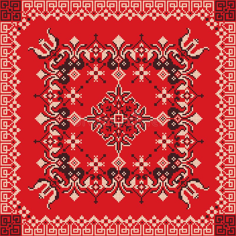 Russian pattern 91 stock vector. Illustration of knitting - 224544969