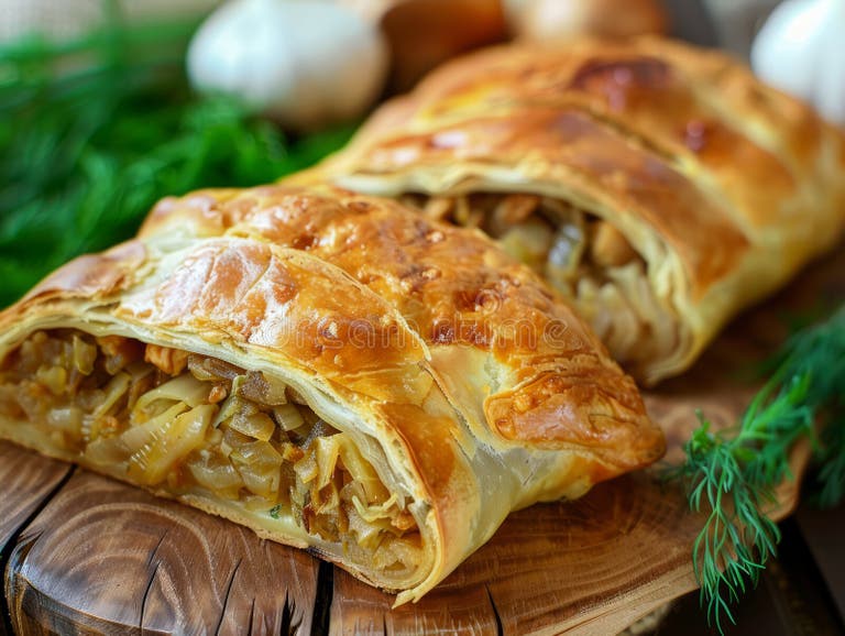 Russian Pirog with Cabbage stock image. Image of tasty - 329195791