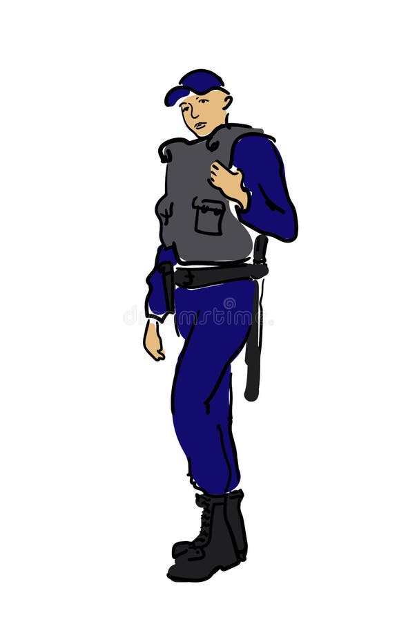 Russian Police Police Girl Clever and Beautiful and Cool Stock Vector ...