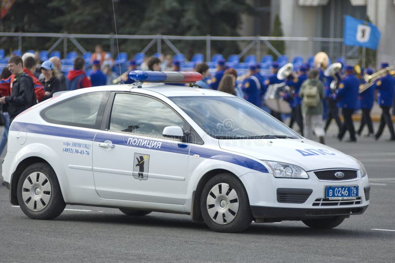 Russian police car editorial stock image. Image of turret - 20409729