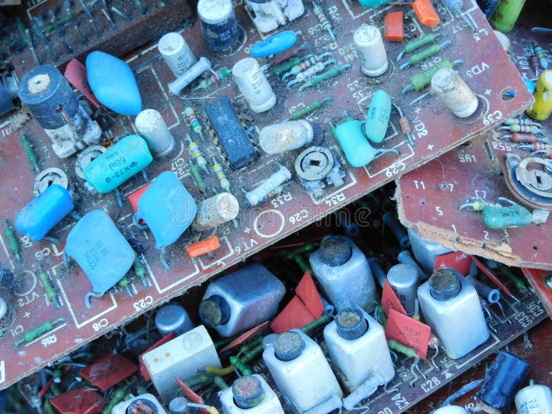 Russian Printed Circuit Boards with Radio Components Stock Image ...