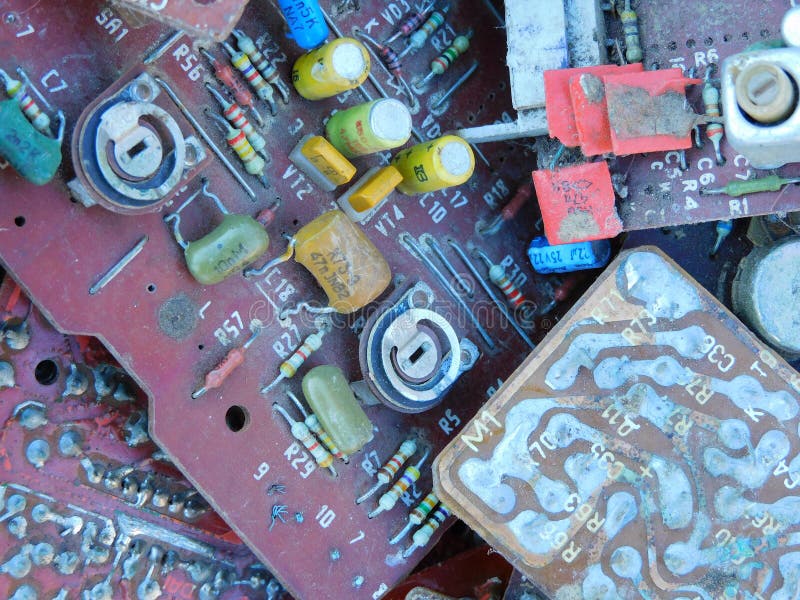 Russian Printed Circuit Boards with Radio Components Stock Photo ...