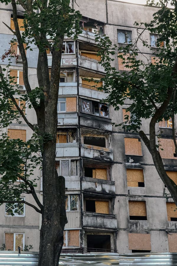 A Russian Projectile Hit the House Stock Photo - Image of neighbourhood ...