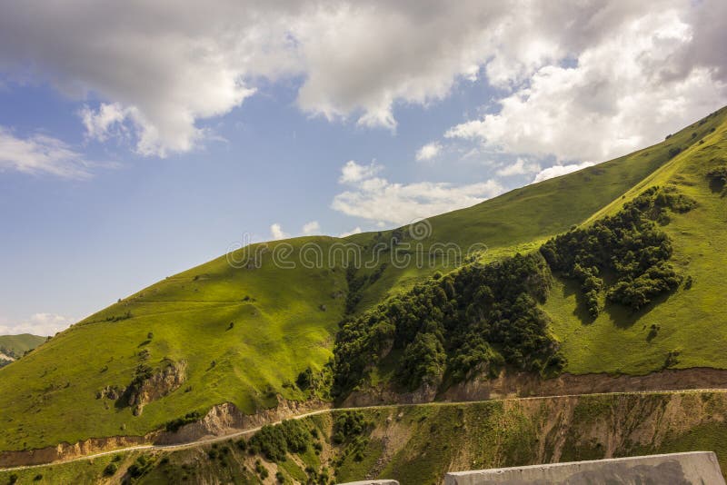Russian Region, Chechen Republic, Caucasus Mountains Stock Photo ...