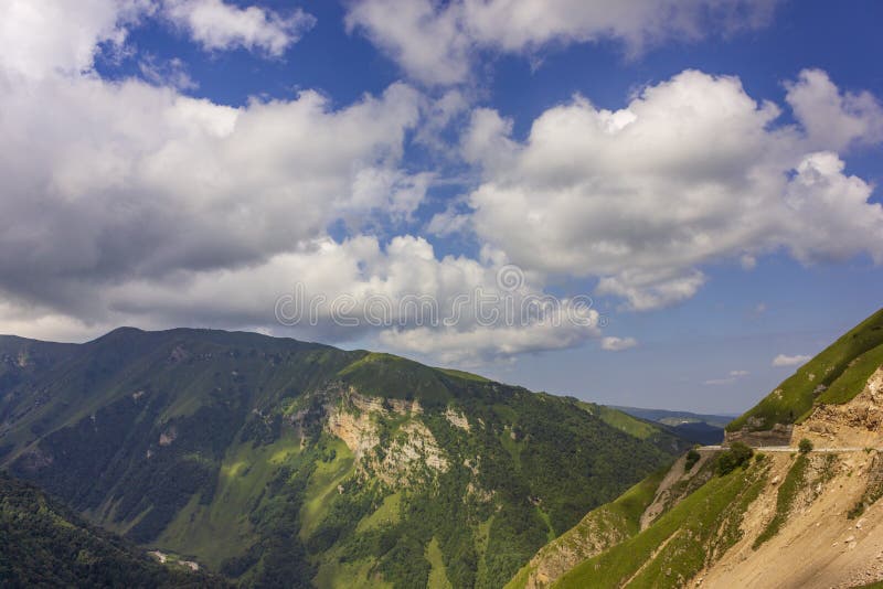 Russian Region, Chechen Republic, Caucasus Mountains Stock Photo ...