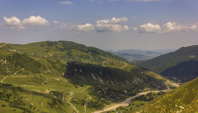 Russian Region, Chechen Republic, Caucasus Mountains Stock Photo ...