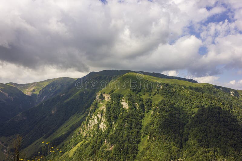 Russian Region, Chechen Republic, Caucasus Mountains Stock Photo ...