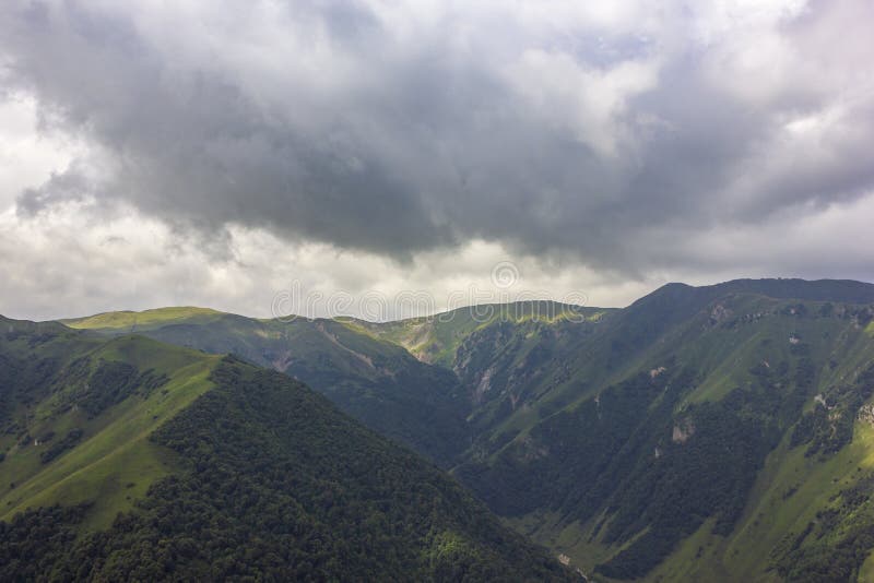 Russian Region, Chechen Republic, Caucasus Mountains Stock Photo ...