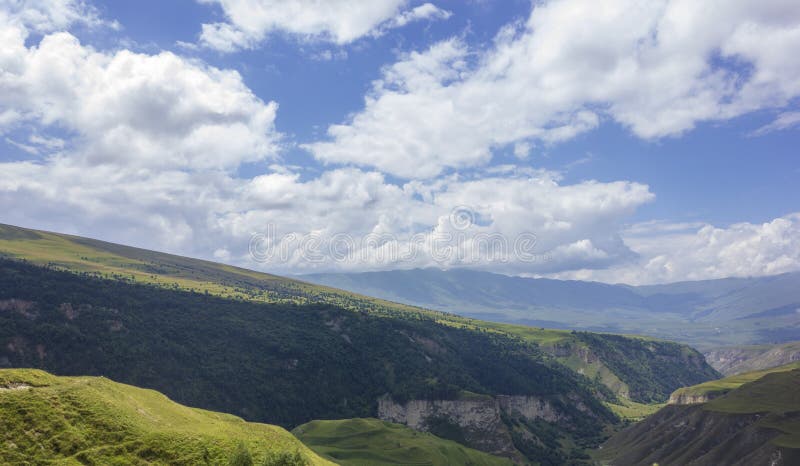 Russian Region, Chechen Republic, Caucasus Mountains Stock Photo ...