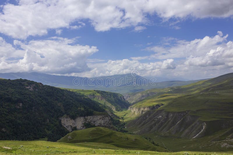 Russian Region, Chechen Republic, Caucasus Mountains Stock Photo ...