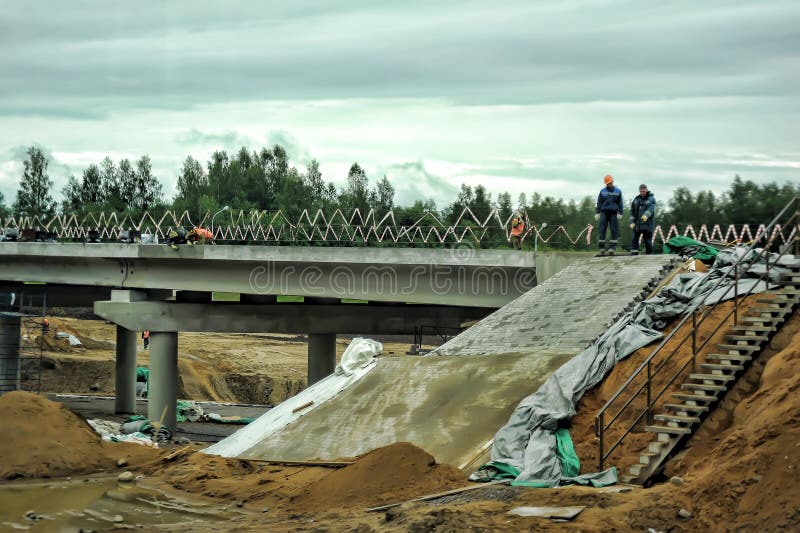 Russian road construction editorial stock image. Image of complex ...
