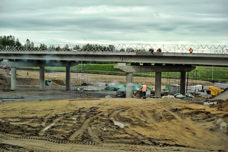 Russian road construction editorial photography. Image of crossing ...