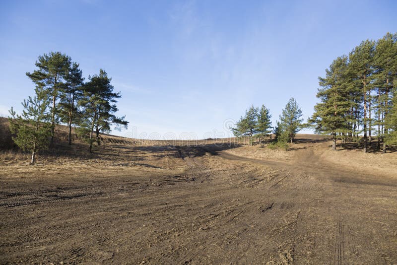 Russian road spring stock image. Image of green, terrain - 39890661