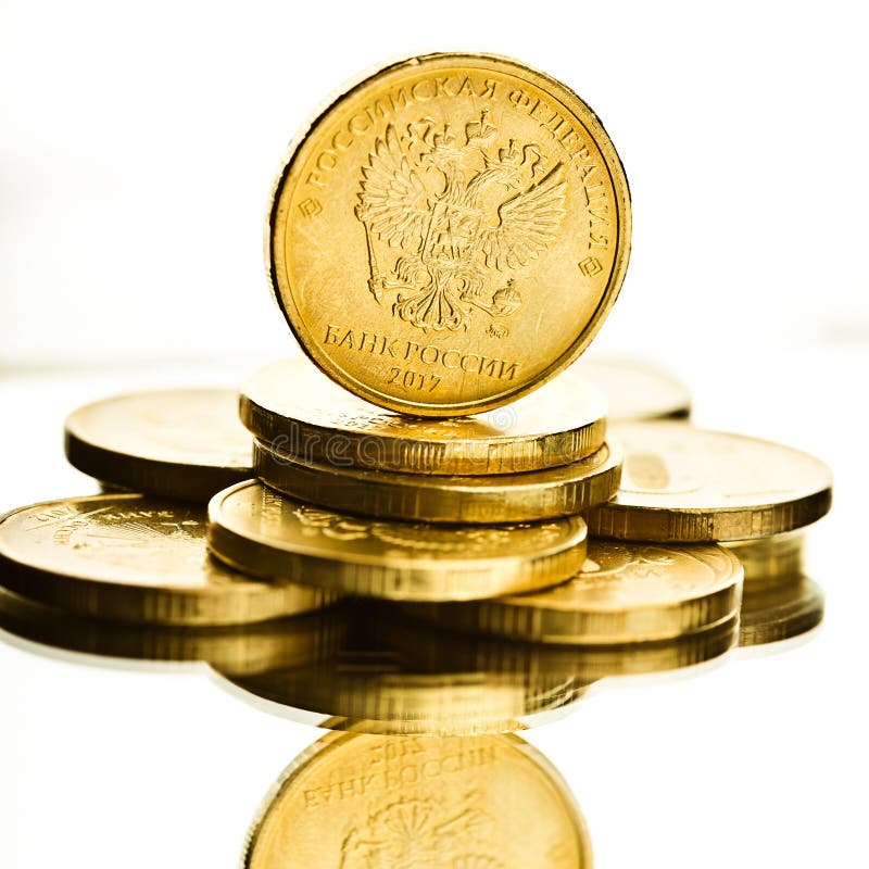 The Russian rouble coins stock image. Image of banking - 128359061