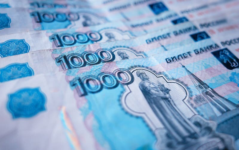 Russian 1000 Rouble Currency Texture Backdrop Stock Image - Image of ...