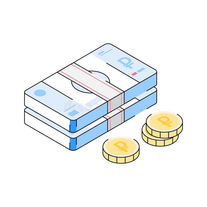 Russian Rouble Isometric Icon is Ready for Premium Use Stock ...