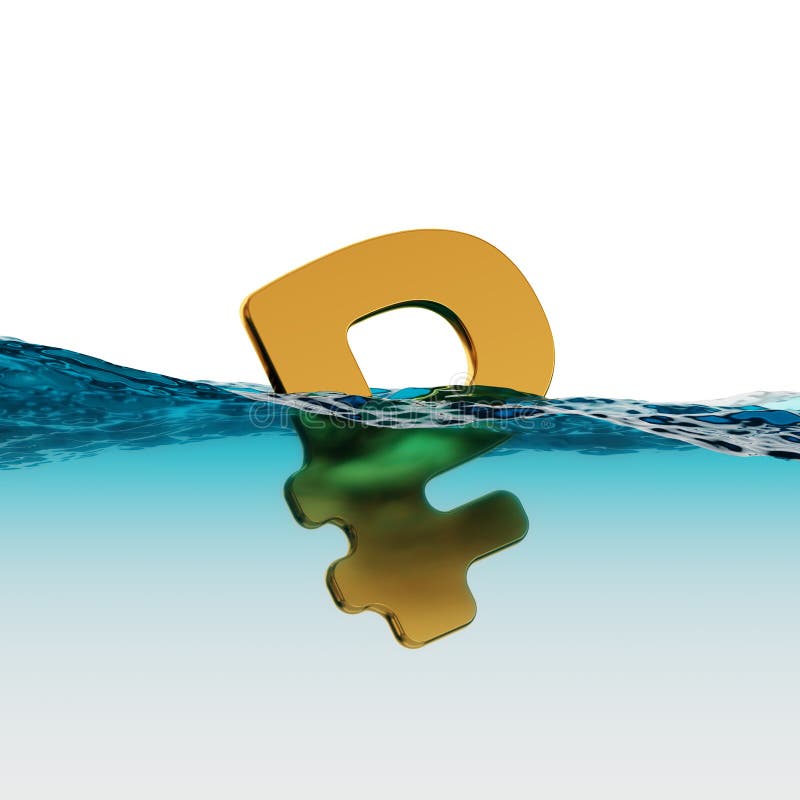 Russian Rouble Symbol Split Level Economic Instability 3d Illustration ...