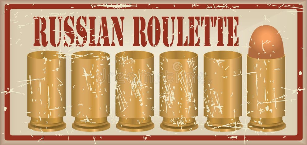 Russian Roulette One Fitted Out the Cartridge Stock Illustration ...