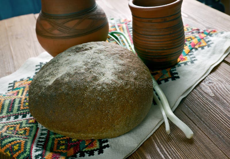Russian Round Bread - Karavai Stock Photo - Image of russian, round ...