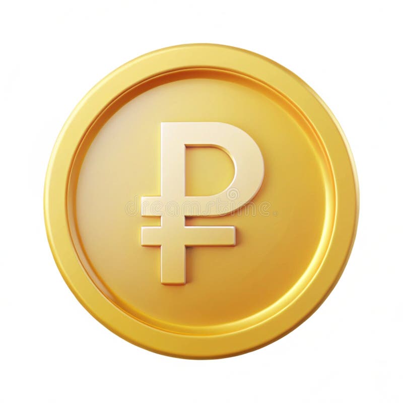 Russian ruble coin 3D icon stock illustration. Illustration of coins ...