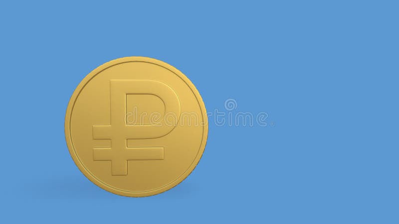Russian Ruble Currency Symbol with a Stack of Coins. 3D-Rendering Stock ...