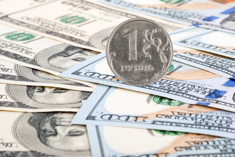 Russian Ruble and Dollar Bills Stock Photo - Image of profit, cash ...