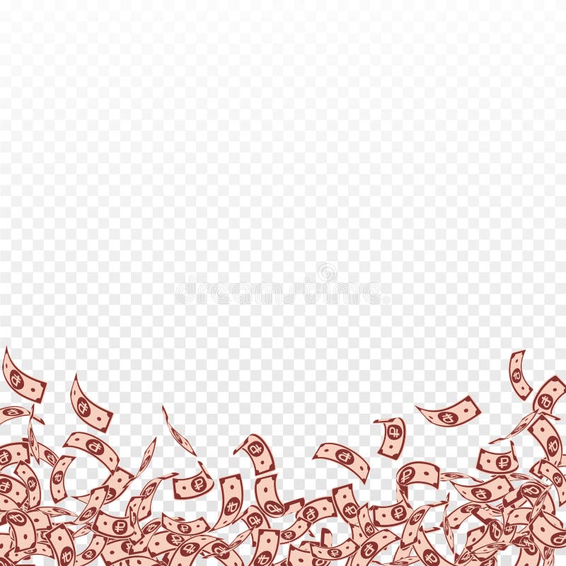 Russian Ruble Notes Falling. Small RUB Bills on Tr Stock Vector ...