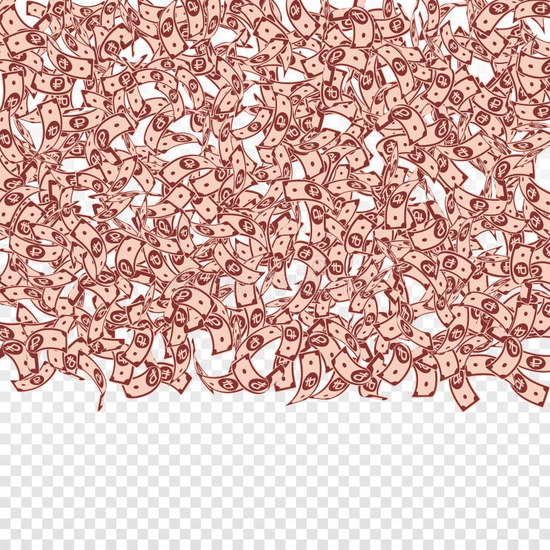 Russian Ruble Notes Falling. Small RUB Bills on Tr Stock Vector ...