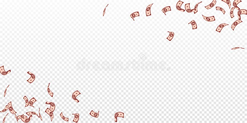 Russian Ruble Notes Falling. Sparse RUB Bills on T Stock Vector ...