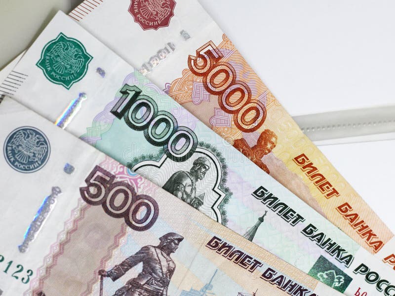 Russian Rubles Bills Top View Stock Photo - Image of currency, pattern ...