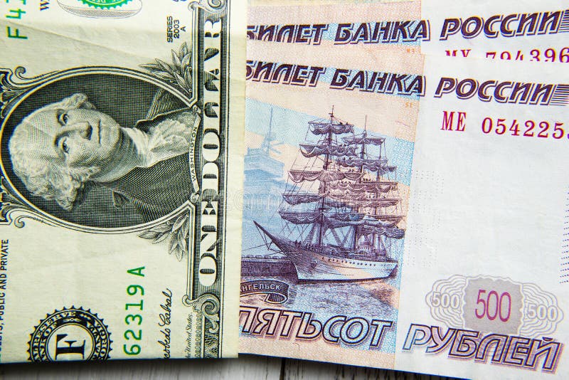 Russian Rubles with Dollars Stock Photo - Image of calculate, rich ...