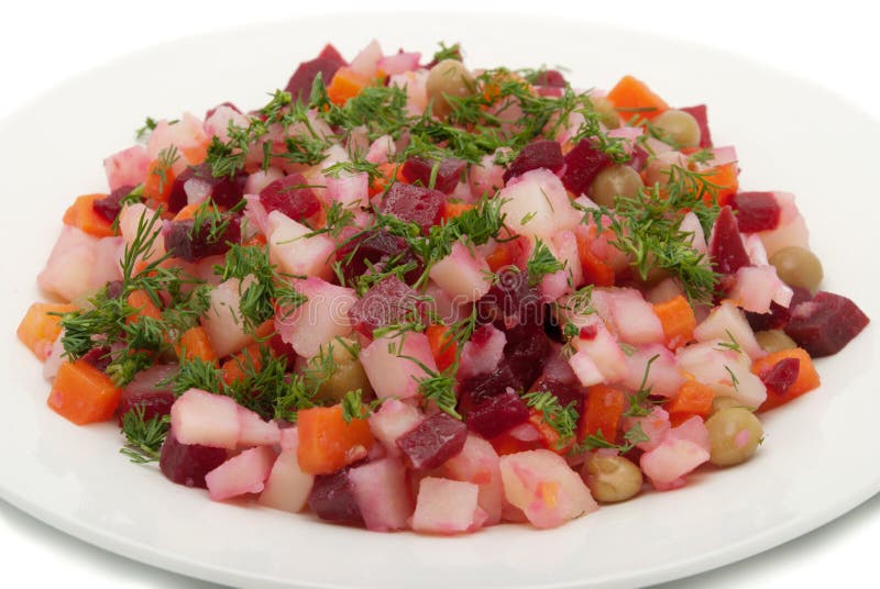 Russian salad stock photo. Image of cubes, carrots, porcelain - 24035728