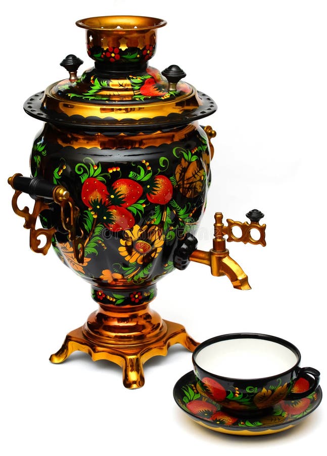 Russian Samovar and a Tea Cup Stock Photo - Image of traditions, black ...