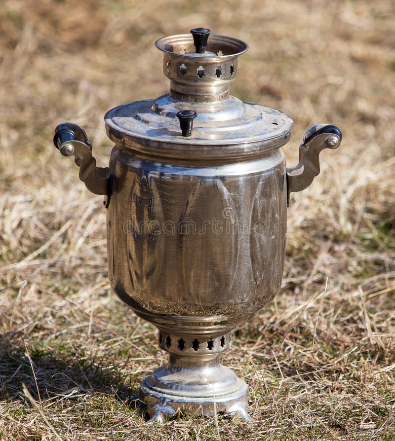 Russian Samovar For Tea In Nature Stock Image Image Of Culture
