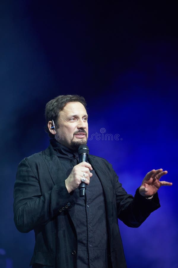 Russian Singer Stas Mihailov Sings on Stage. Editorial Photography ...