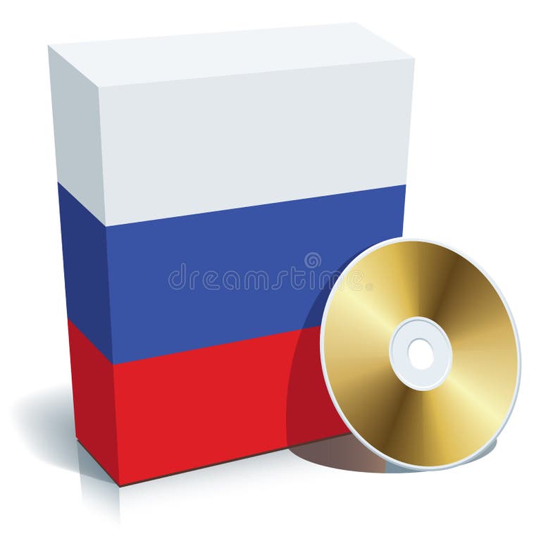 Russian Software Box and CD Stock Vector - Illustration of diction ...