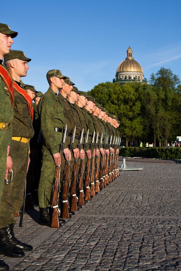 Russian Soldiers in the Line Editorial Photography - Image of brigade ...