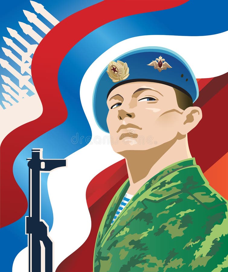 Russian soldiers. stock vector. Illustration of flag - 48704722